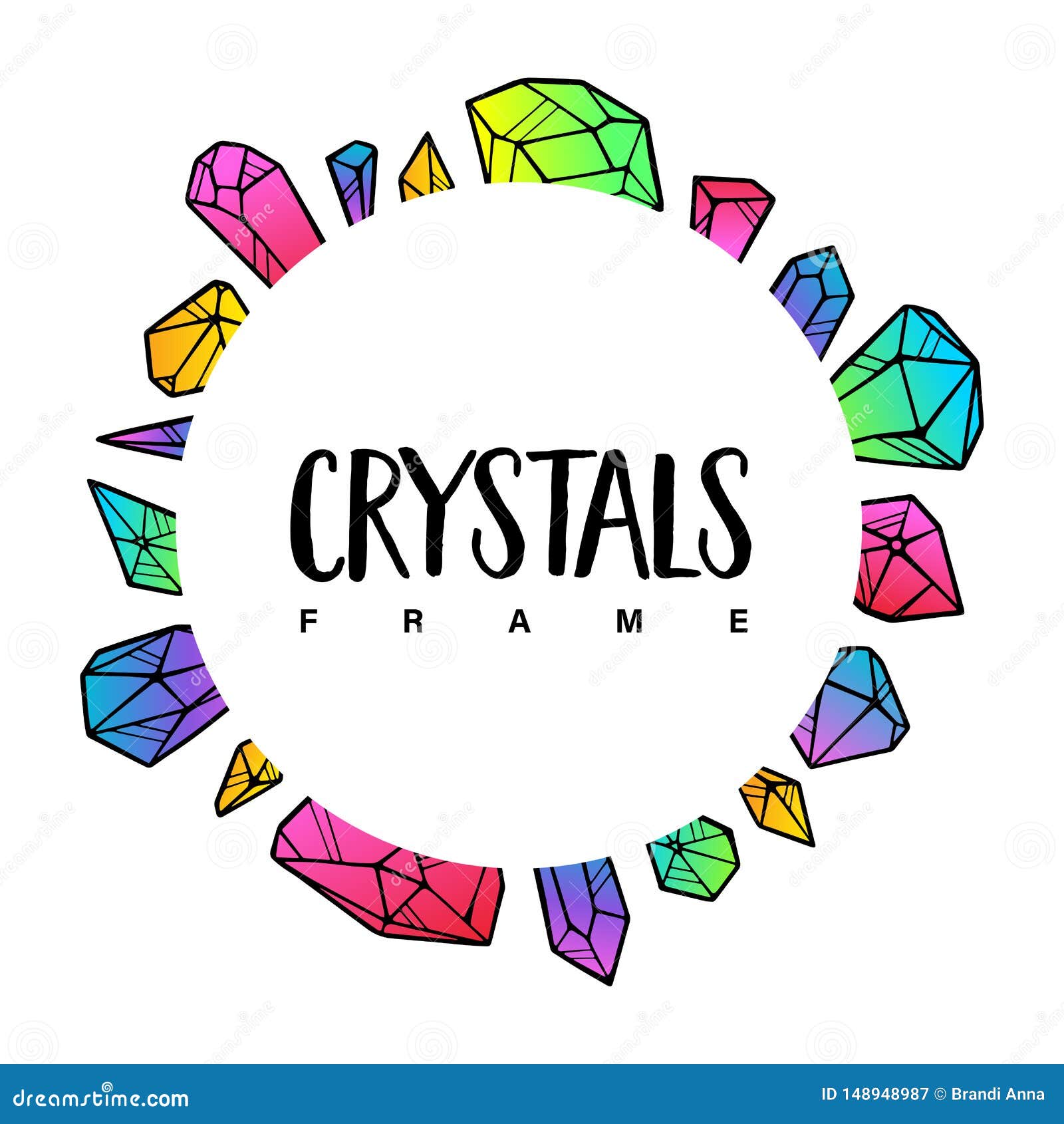 Crystals frame template stock vector. Illustration of geometry - 148948987