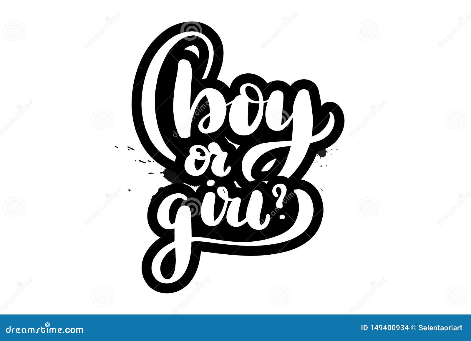 Lettering boy or girl stock vector. Illustration of baby - 149400934