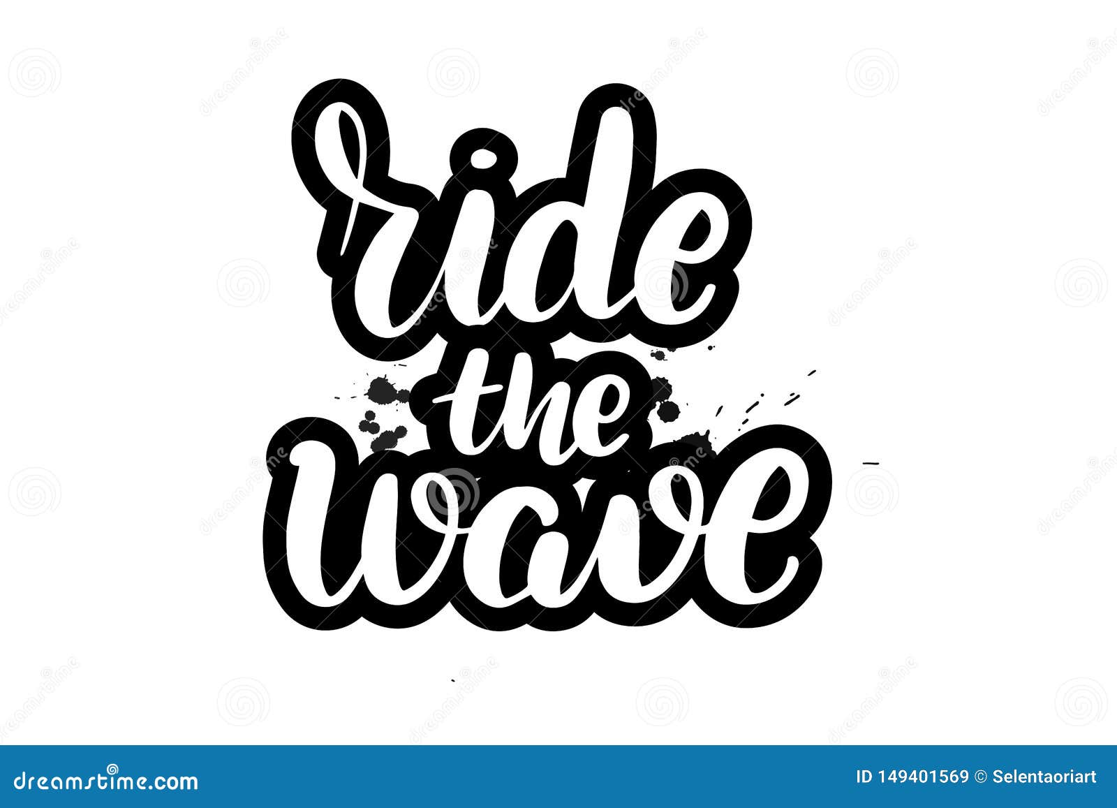 Lettering ride the wave stock vector. Illustration of ocean - 149401569