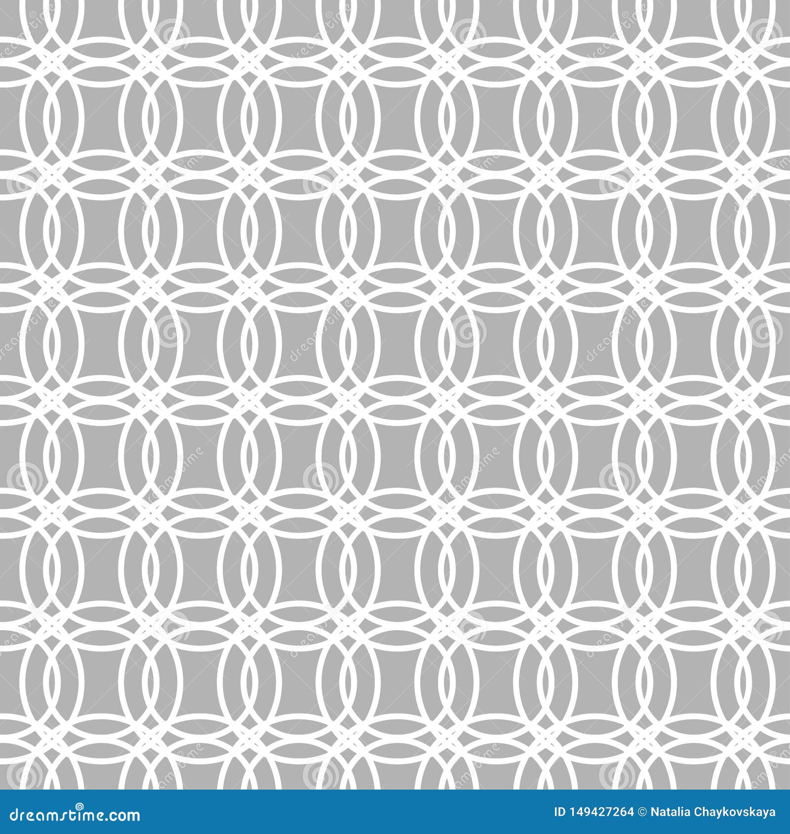 Seamless Geometric Background of Intersecting Circles White on Grey ...