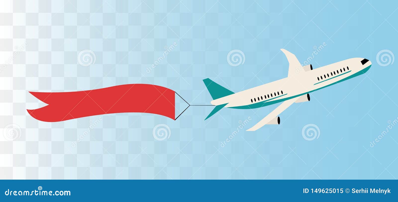 Plane with ribbon banner. stock vector. Illustration of aviation ...