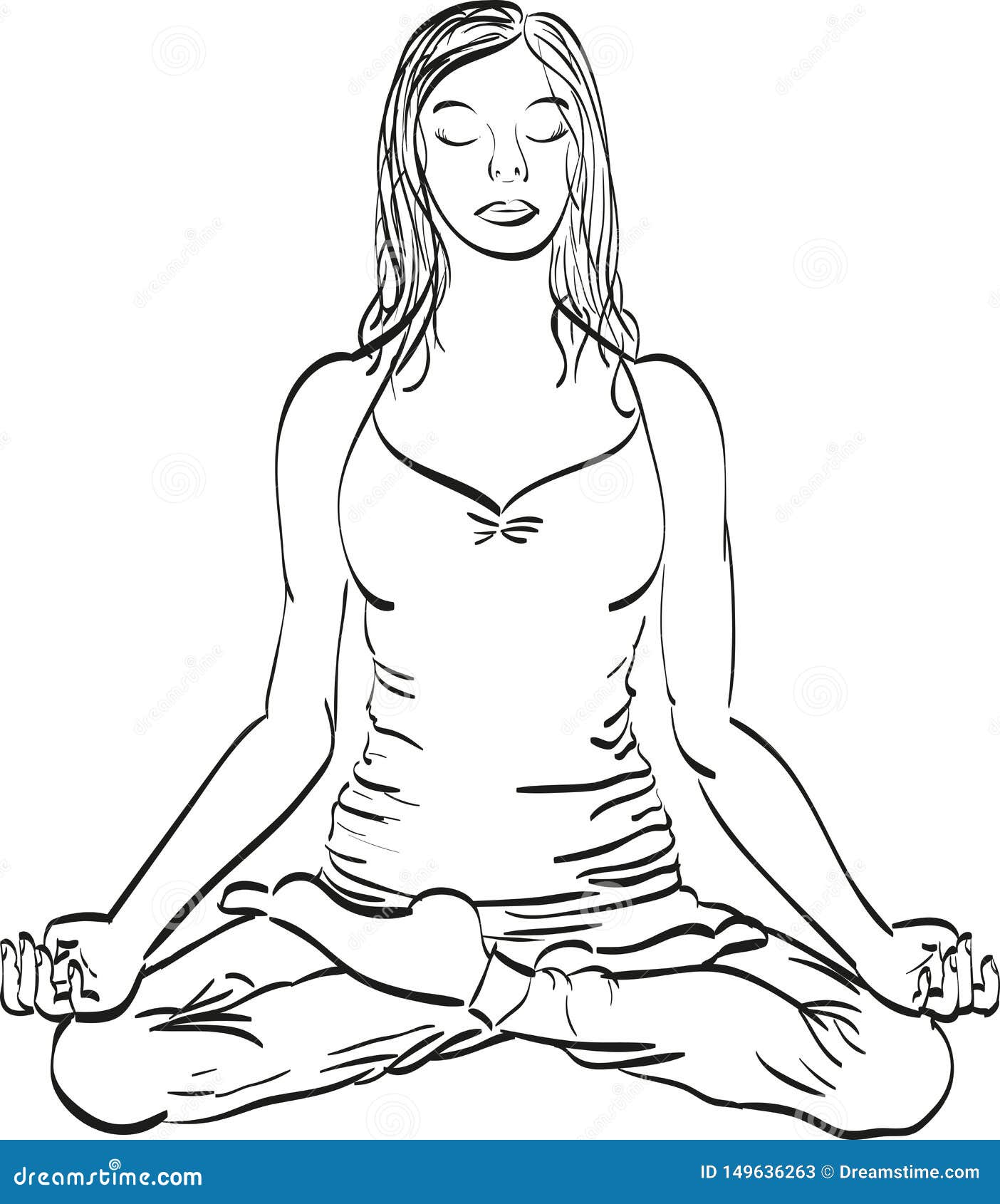 Lotus pose Yoga stock illustration. Illustration of relajaciasup3 ...
