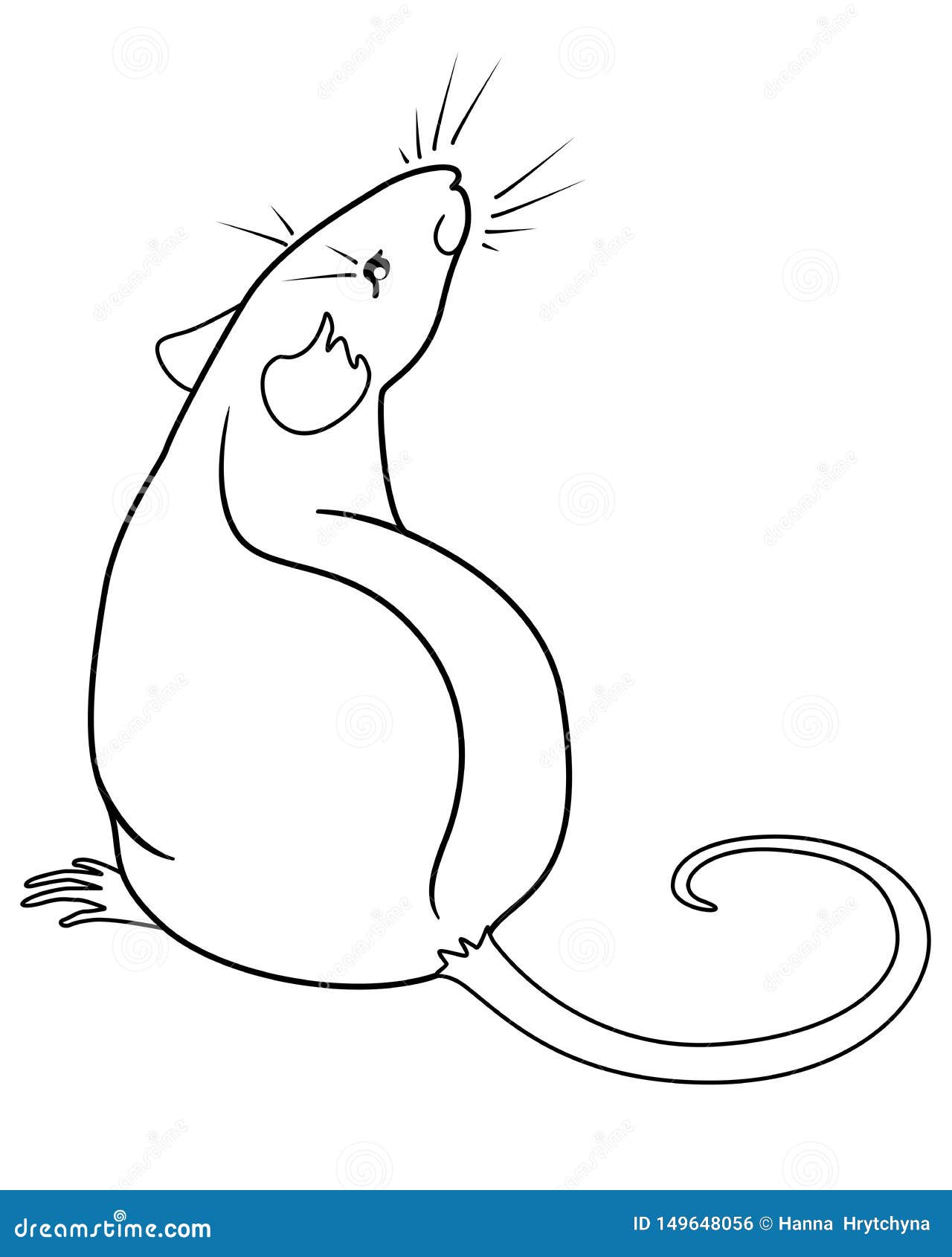 Rat Is The Symbol Of The Chinese Horoscope. Rat Sits Rear View. Mouse ...
