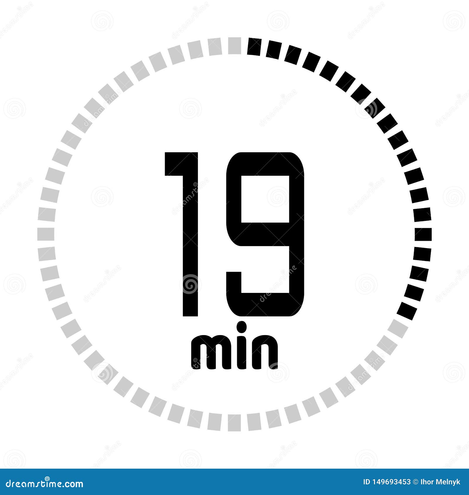 The Minutes Countdown Timer Stock Vector - Illustration of circle ...
