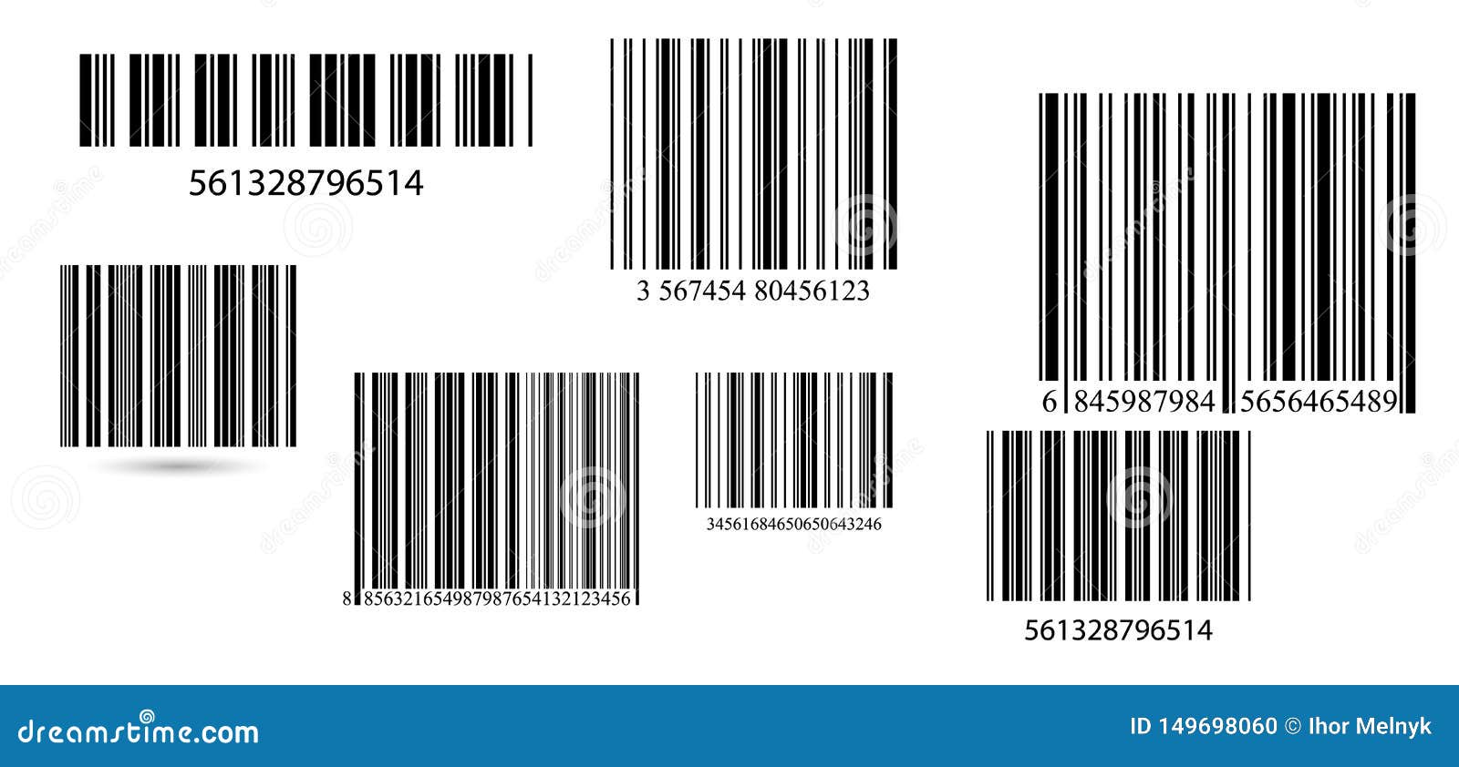 Barcodes Vector Set. Flat Vector Illustration In Black On White ...