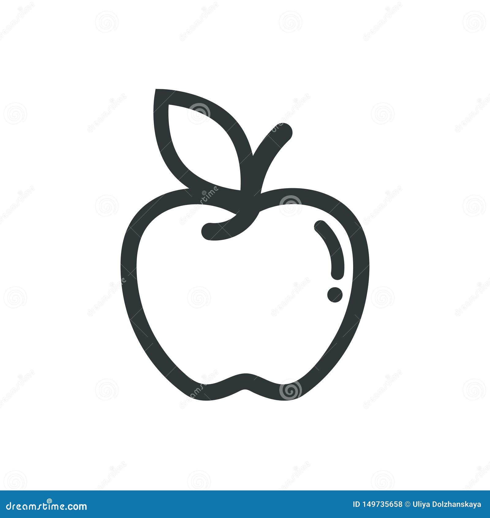Cartoon Cute Apple Vector Outline Stock Vector - Illustration of juicy ...