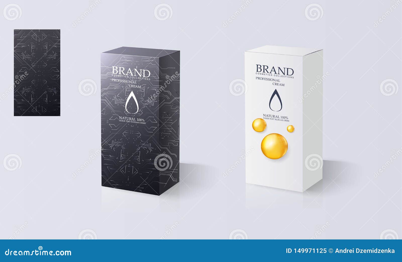 Realistic Black and White Box on White Backdrop. Stock Vector ...