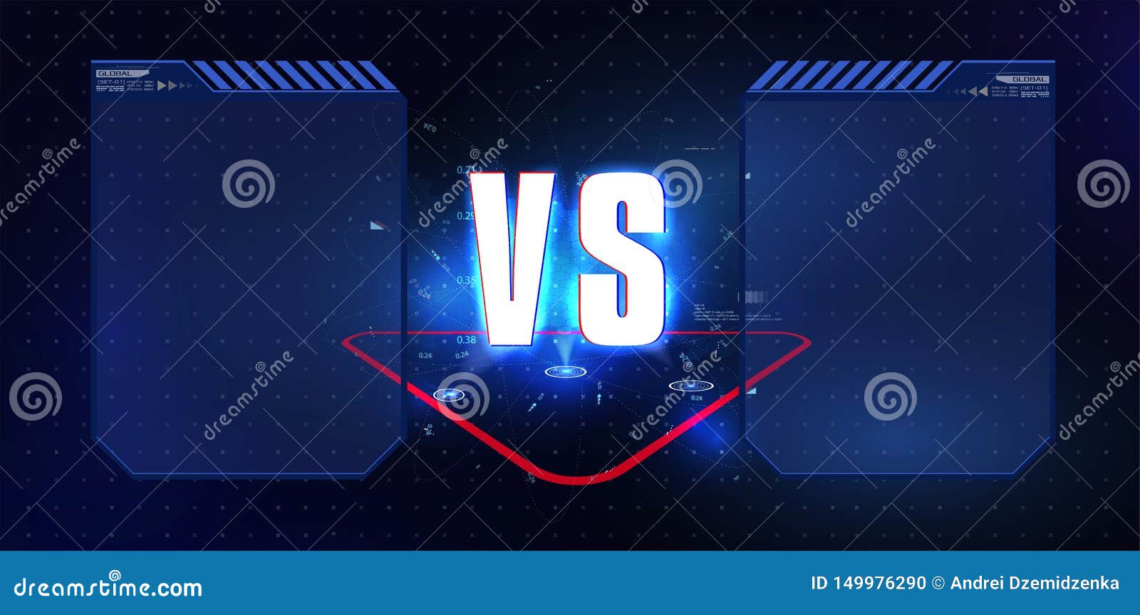 VS, Versus, Blue And Red Design. Comic Book Cartoon Background. Vector ...