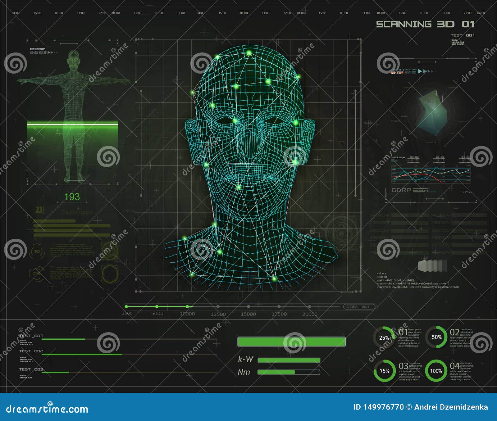 Artificial Intelligence. Biometric Identification Stock Vector ...