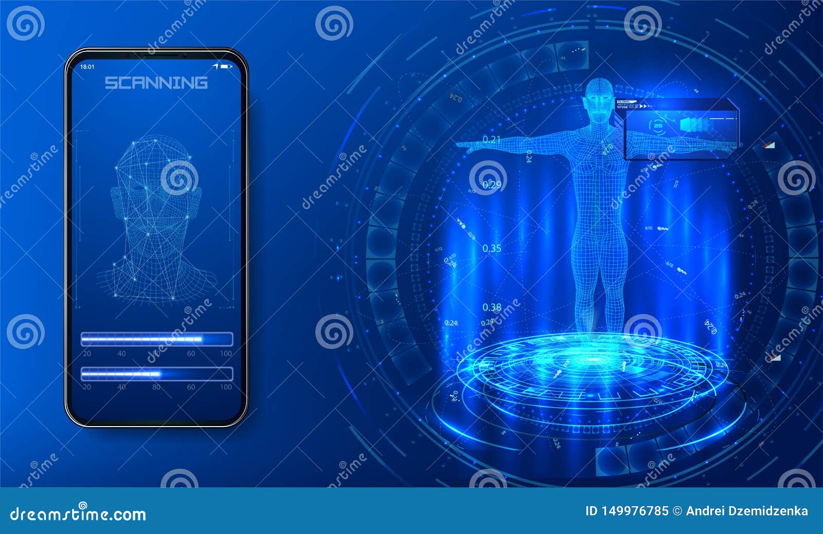 Artificial Intelligence. Biometric Identification Stock Vector ...