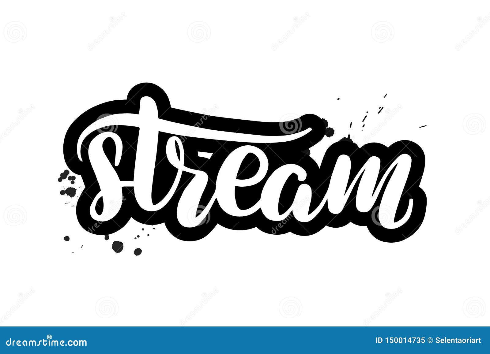 Brush lettering stream stock vector. Illustration of icon - 150014735