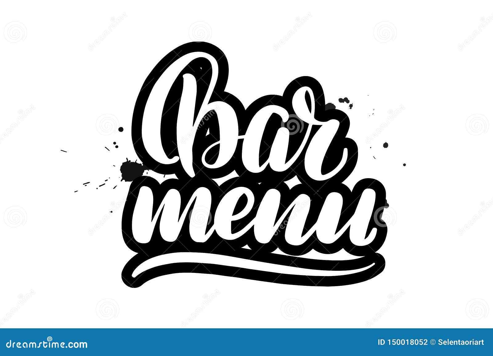 Lettering bar menu stock vector. Illustration of dessert - 150018052