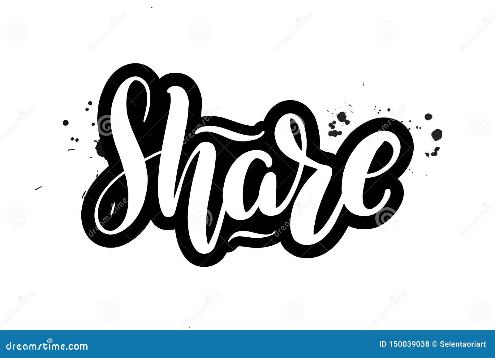 Brush lettering share stock vector. Illustration of giveaway - 150039038