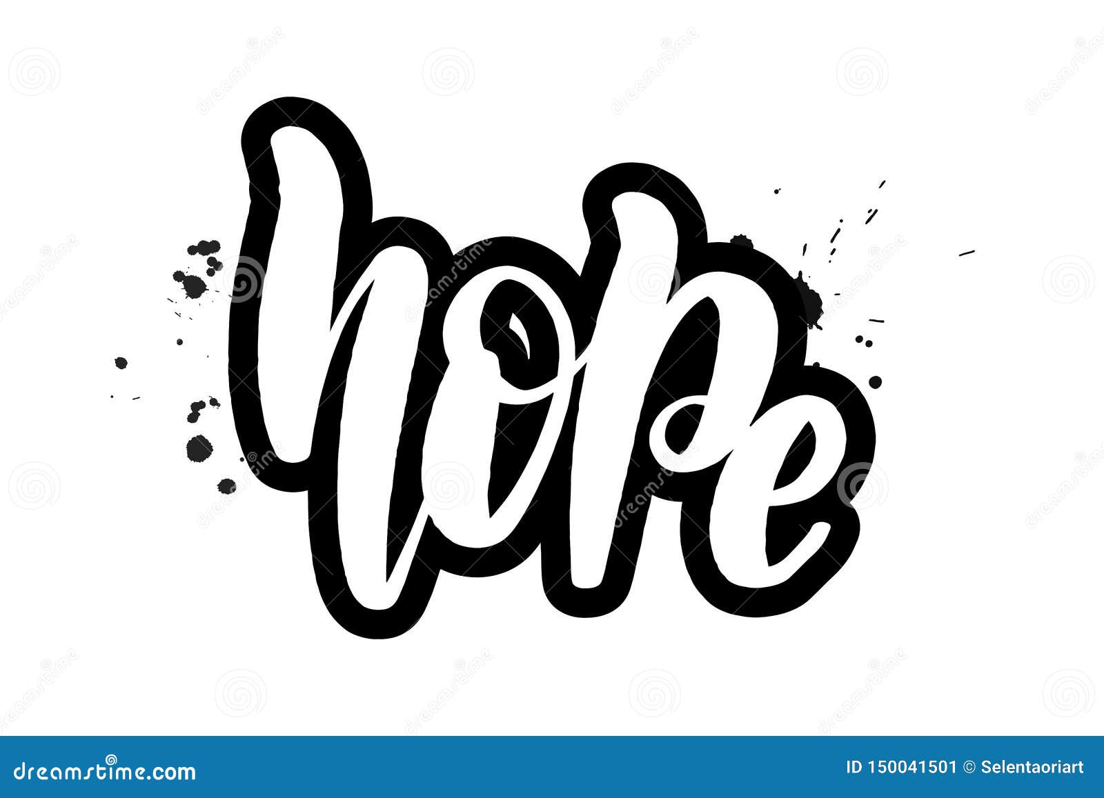 Brush lettering hope stock vector. Illustration of isolated - 150041501