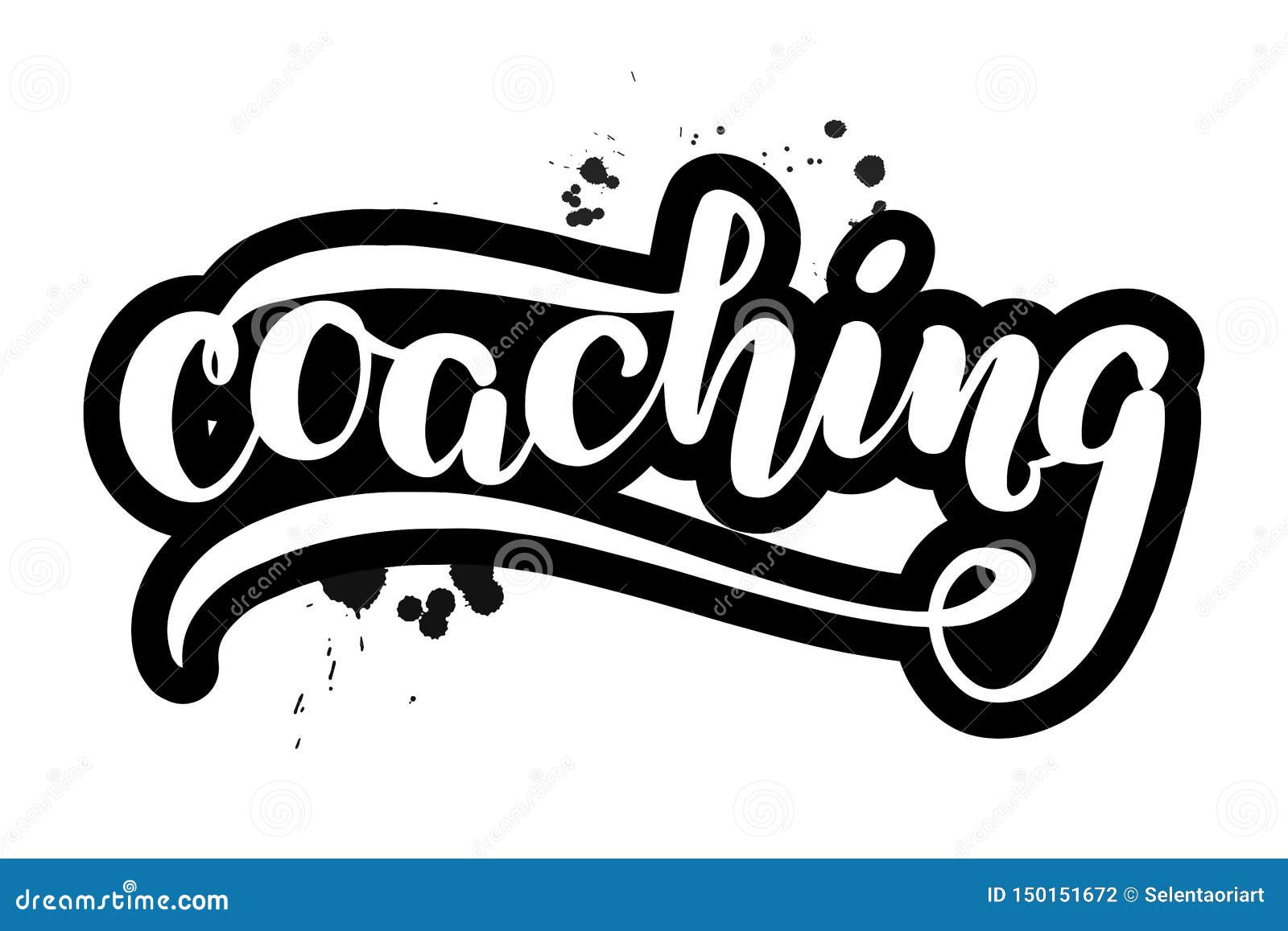 Brush lettering coaching stock vector. Illustration of graphic - 150151672