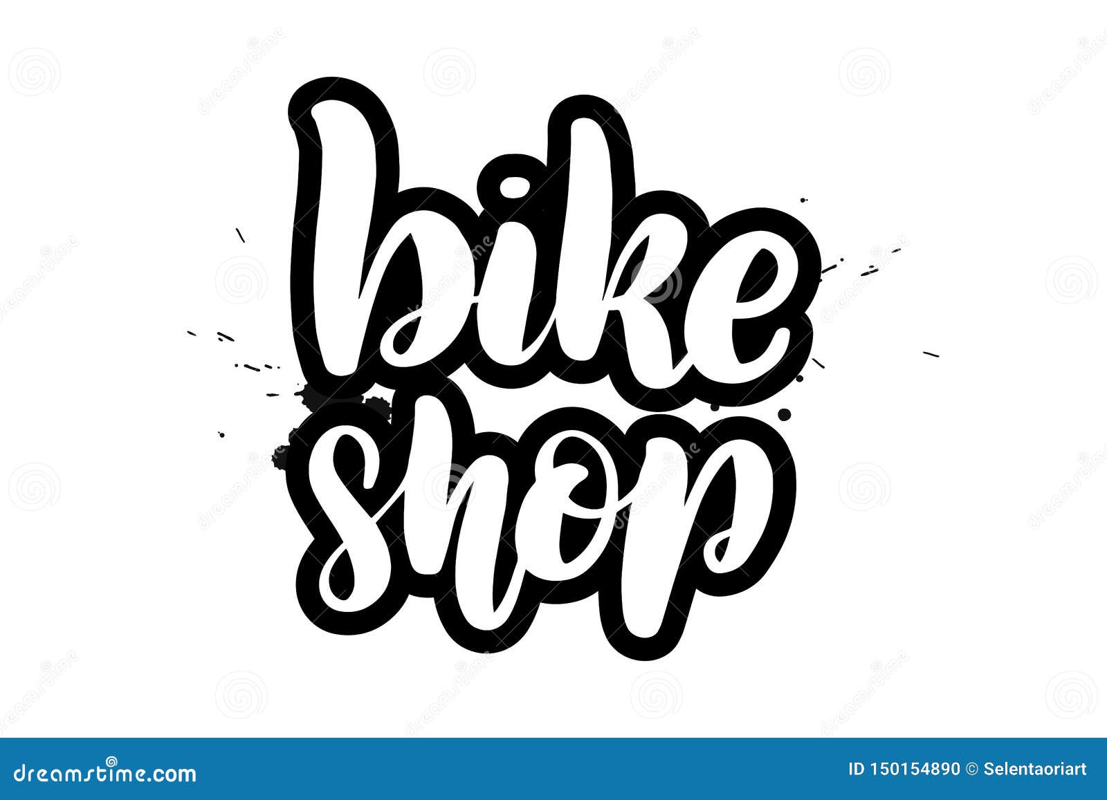 Lettering bike shop stock vector. Illustration of isolated - 150154890