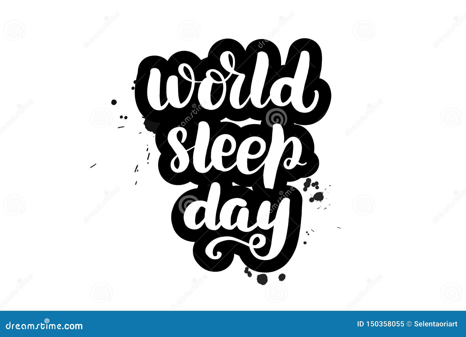 Lettering world sleep day stock vector. Illustration of graphic - 150358055
