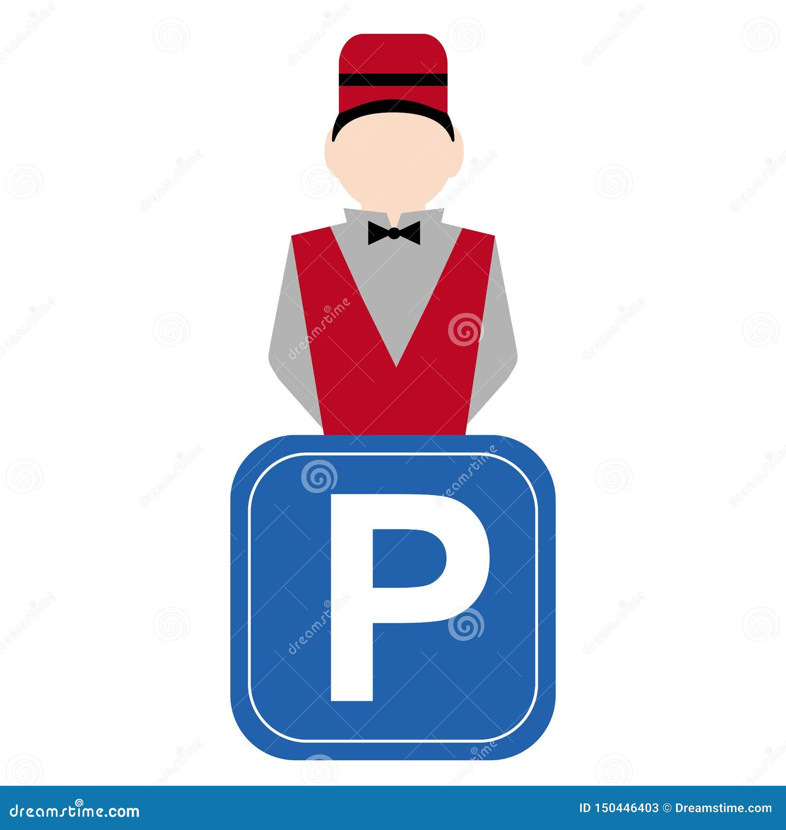 Valet silhouette symbol stock vector. Illustration of place - 150446403