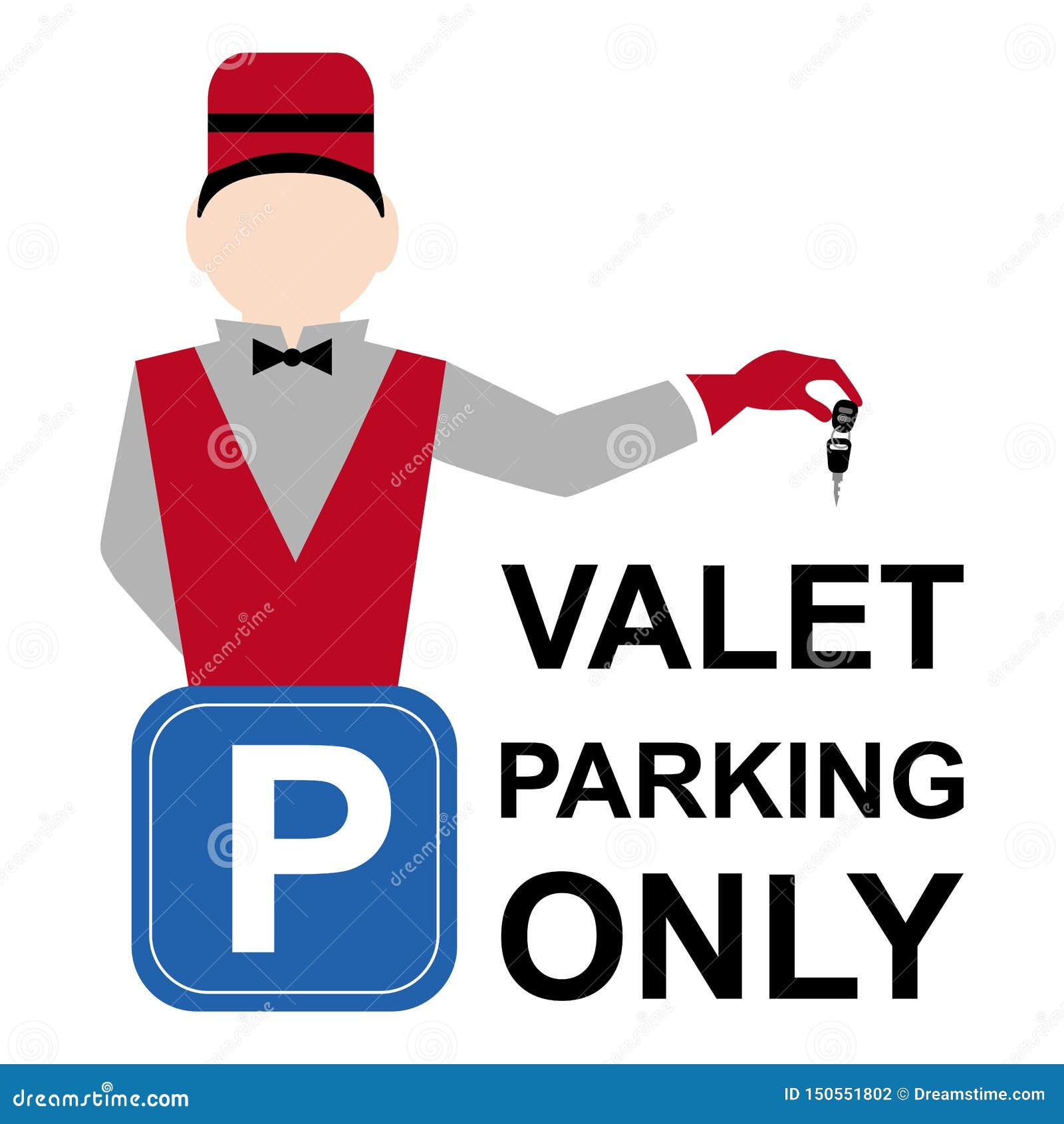 Valet Logo Design And Valet Silhouette With Parking Sign Vector ...