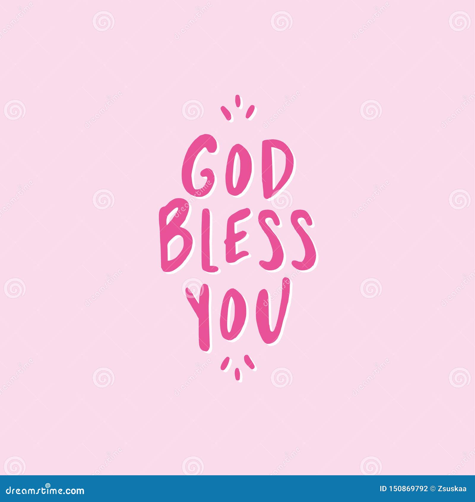 God Bless You, Handwritten Lettering. Church, Religion Concept ...