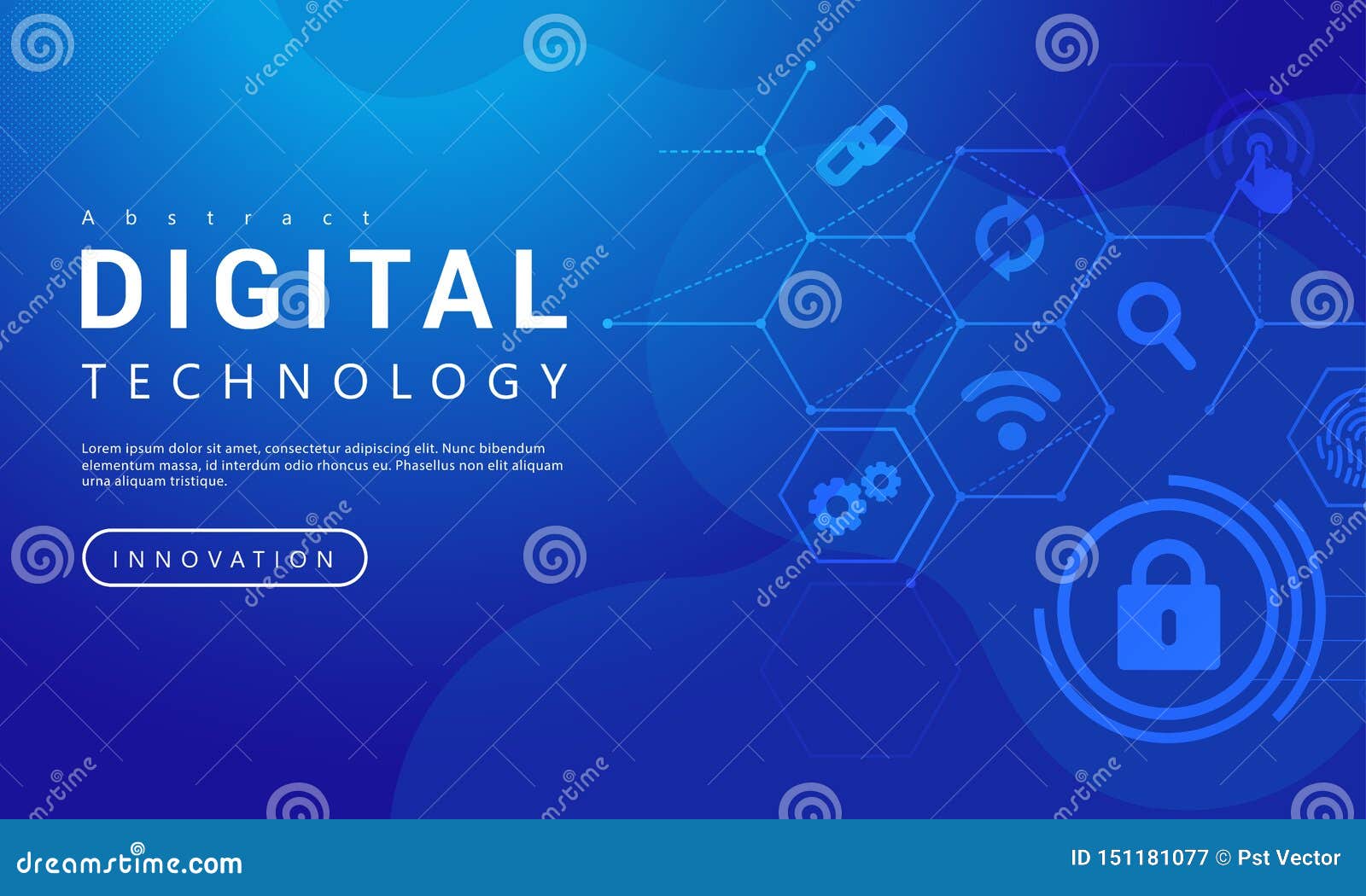Abstract Technology Banner Blue Sky Background Concept with Digital ...
