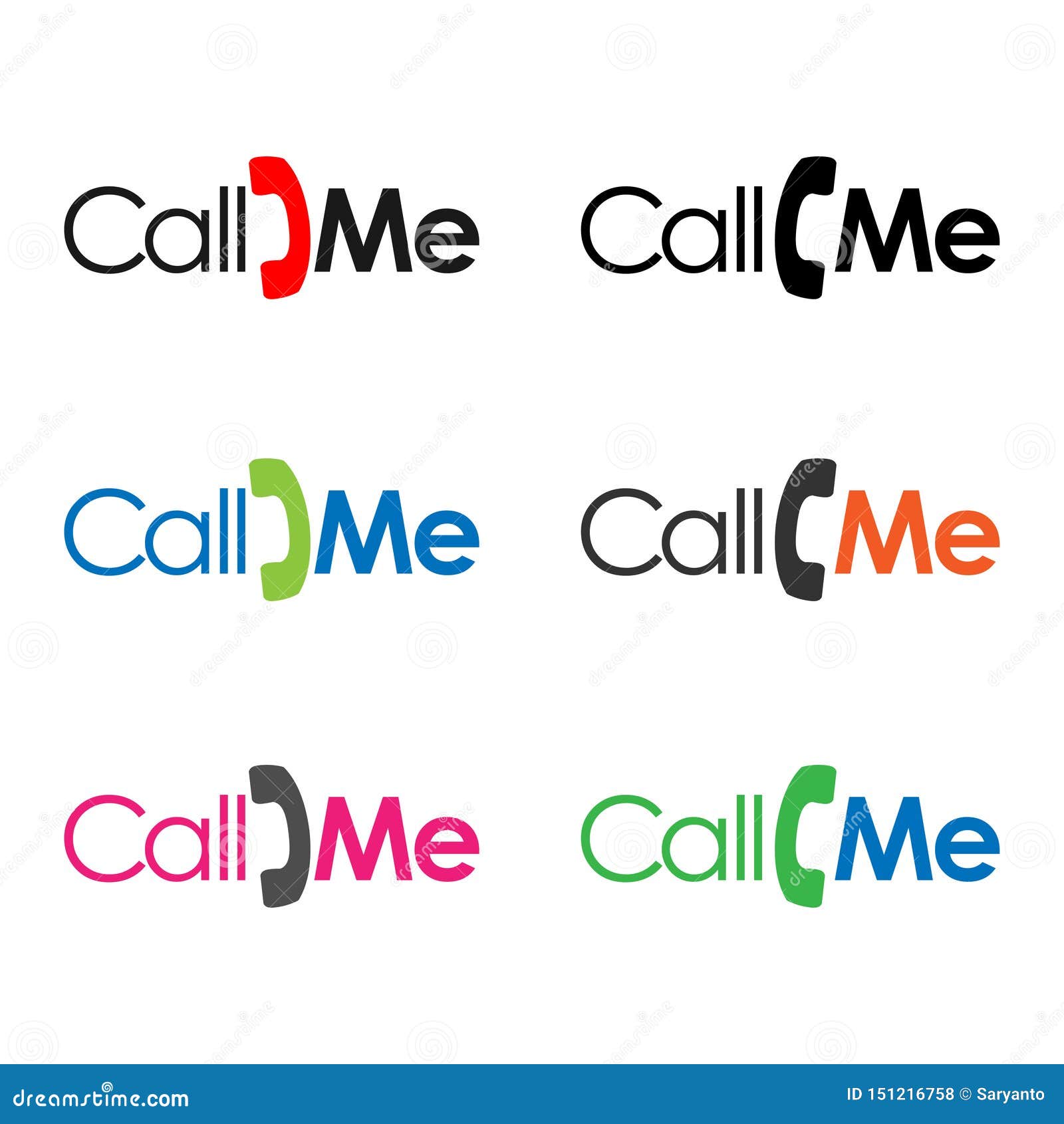 Call Me Icon Stock-vector. Colorful Set Icon Stock Vector ...