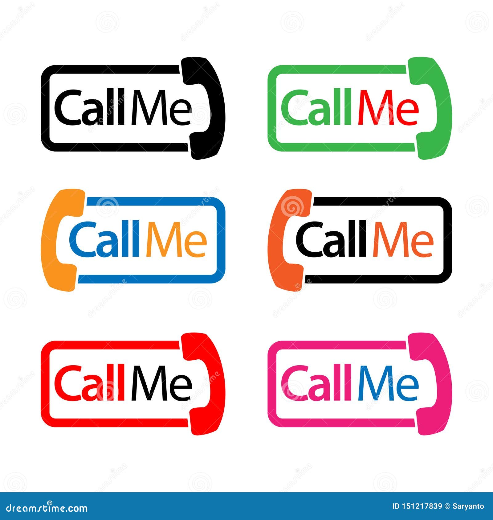 Call Me Icon Stock-vector. Colorful Set Icon Stock Vector ...
