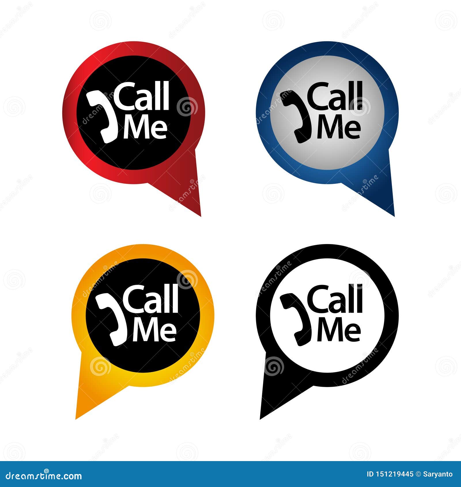 Call Me Icon Stock-vector. Colorful Set Icon Stock Vector ...