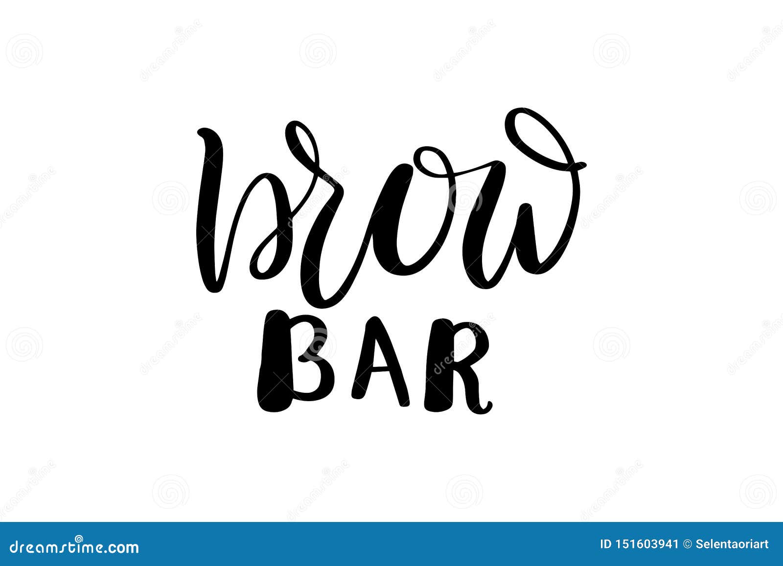 Brush lettering brow bar stock vector. Illustration of eyebrow - 151603941