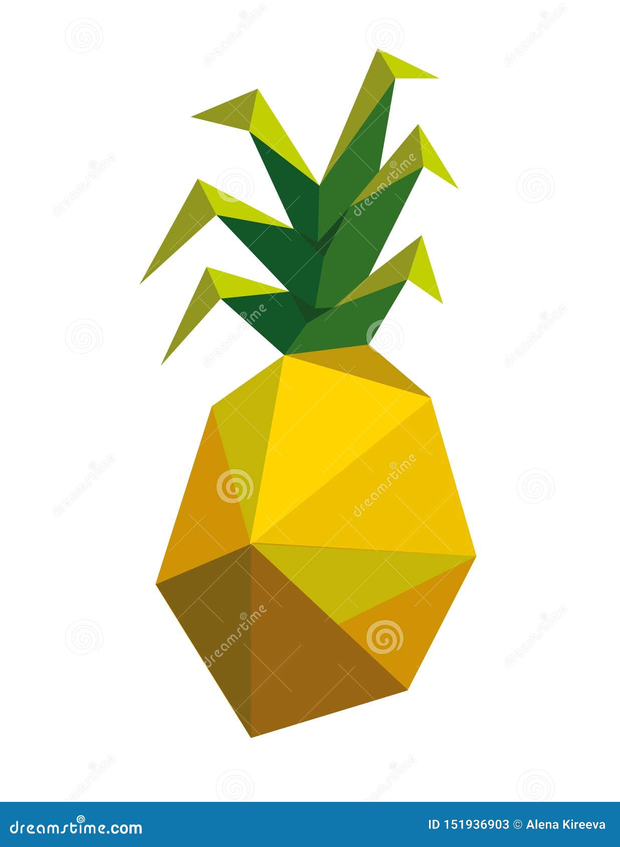 Geometric Pineapple. Vector Illustration on White Background Stock ...