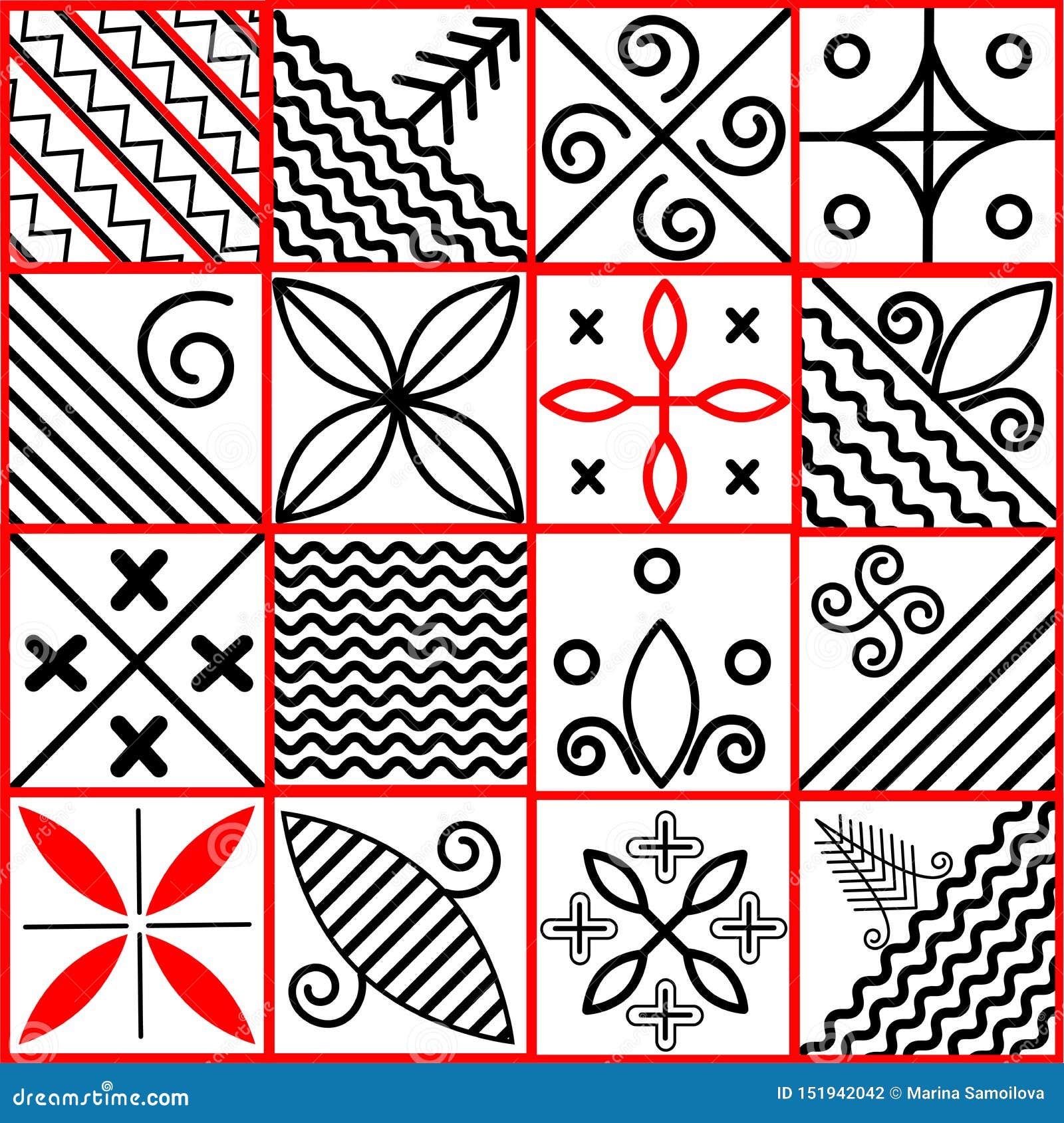 Elements Of The Mezen Vector Royalty-Free Stock Image | CartoonDealer ...