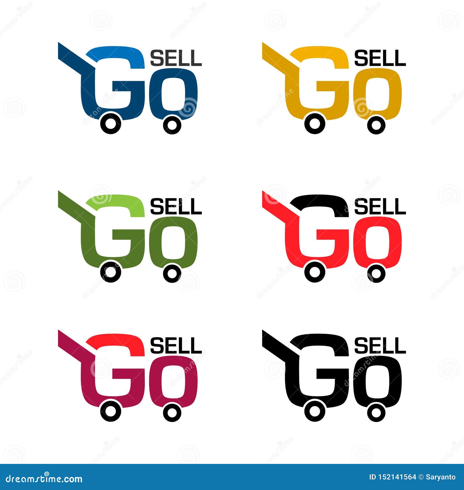 Go Sell Stock Icons. Colorful Set Icon. Label Stock Vector ...