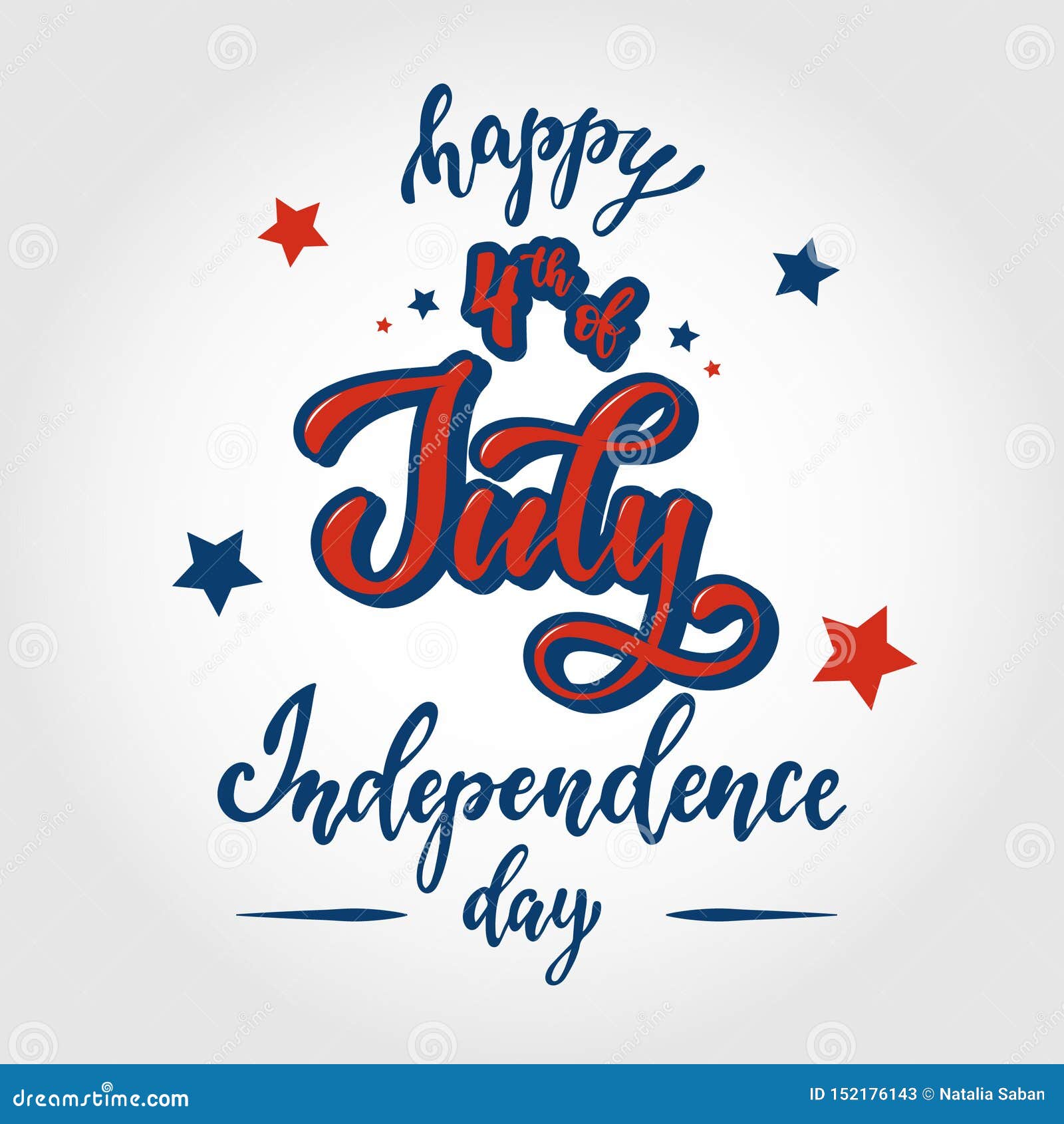 Cute Hand Lettering Quote for Independence Day Stock Vector ...