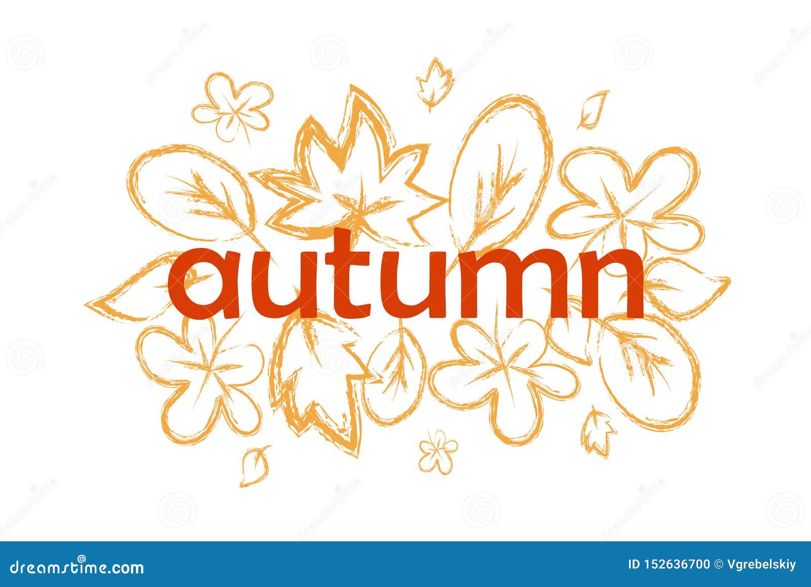 Autumn Leaves. the Text `autumn` Stock Vector - Illustration of festive ...