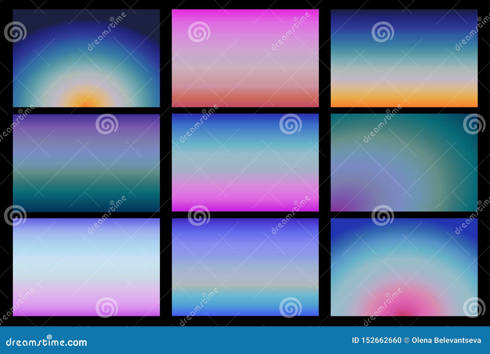 Set Of Realistic Sunrise And Sunset Sky Banner Templates, Gradient ...