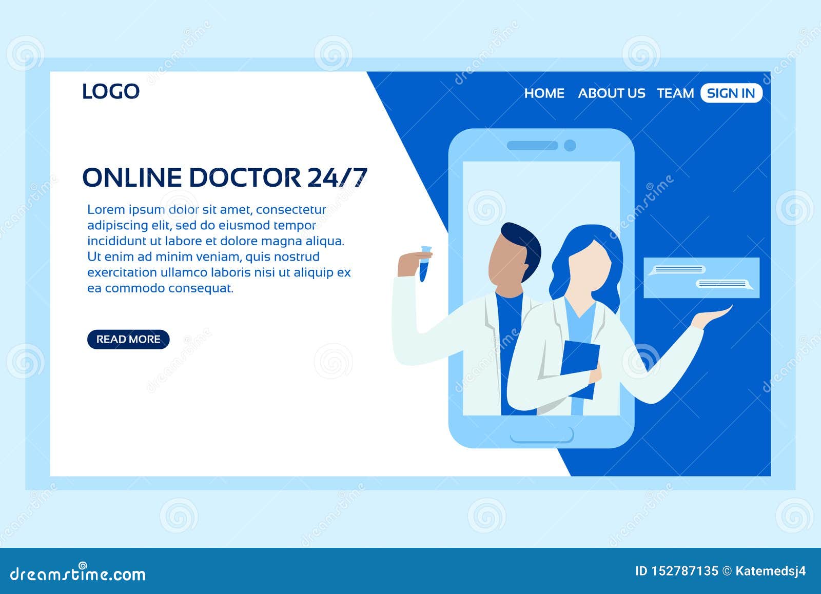 Medical Web Page Concept. Web Page Design Template of Online Advice ...