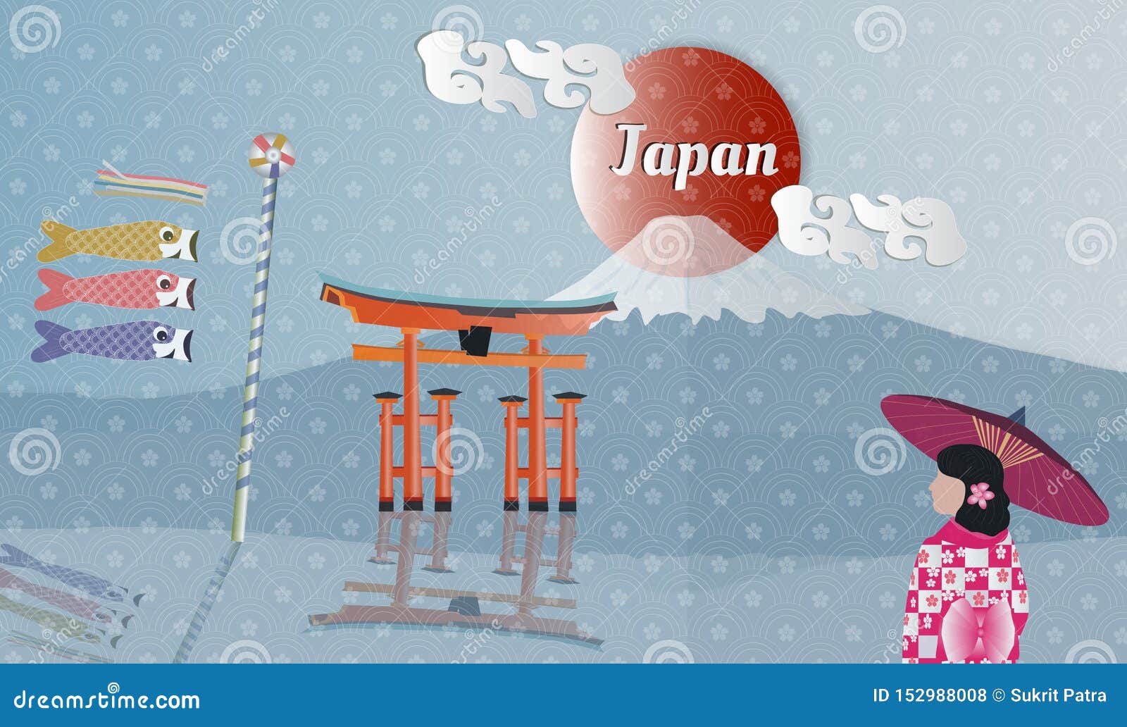 Japan Seasons Vector Illustration | CartoonDealer.com #16168150
