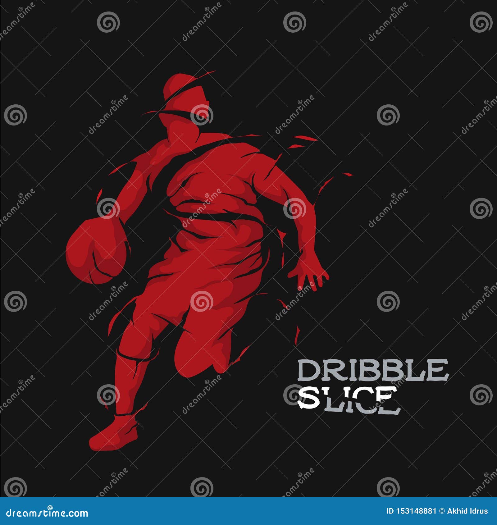 Basketball Silhouette Dribble Slice Stock Illustration - Illustration ...