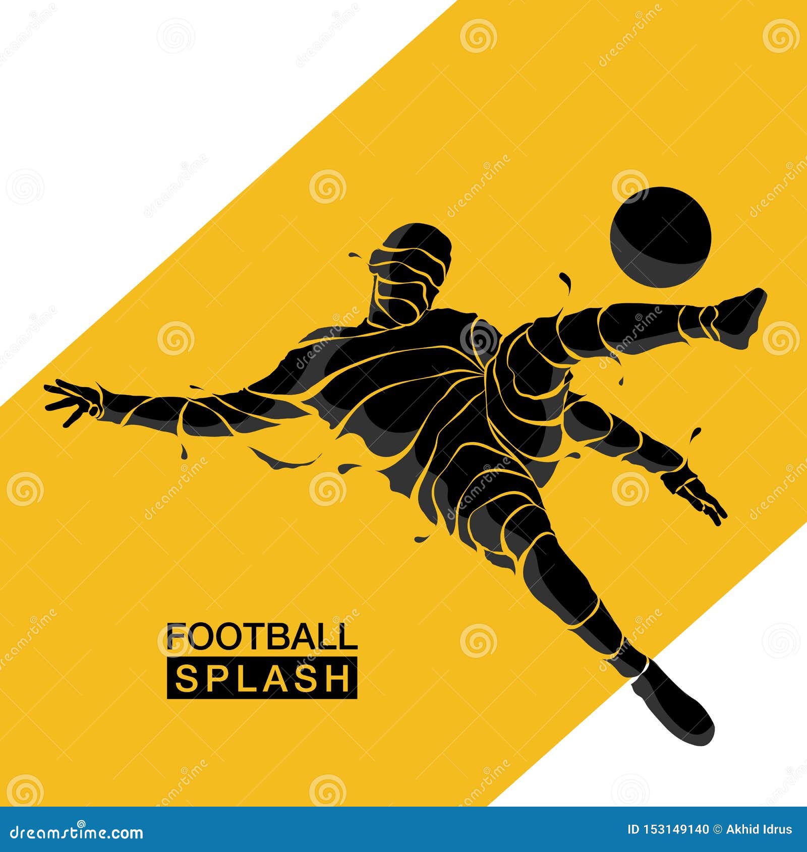 Football Shoot Splash Silhouette Stock Illustration | CartoonDealer.com ...