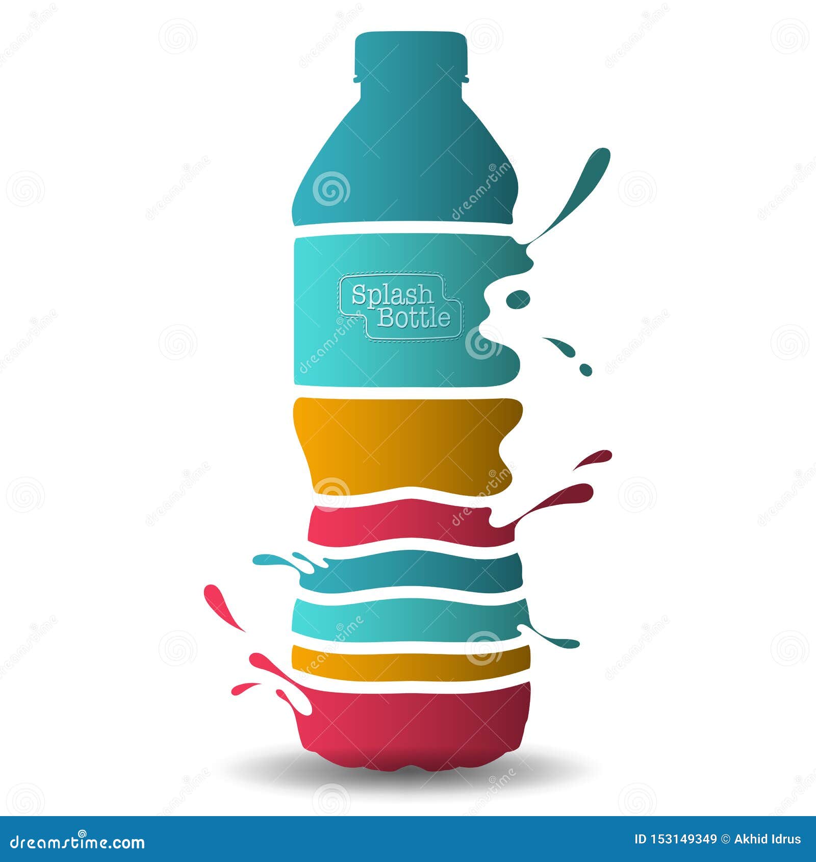 Bottle Splash Water Drink Illustration Stock Illustration ...