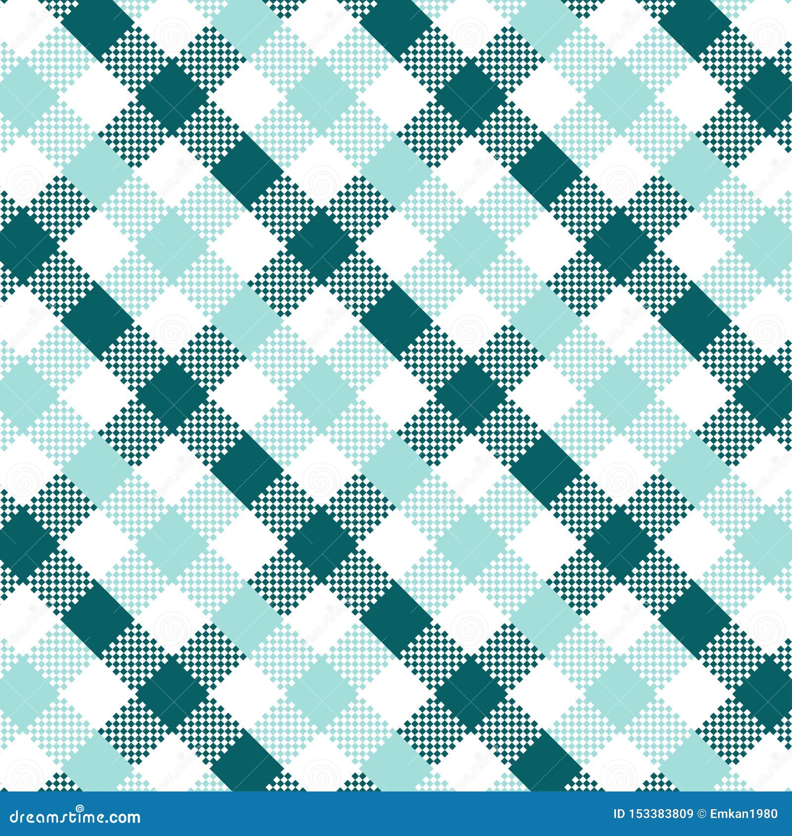 Dark Green Gingham Pattern. Stock Illustration - Illustration of ...