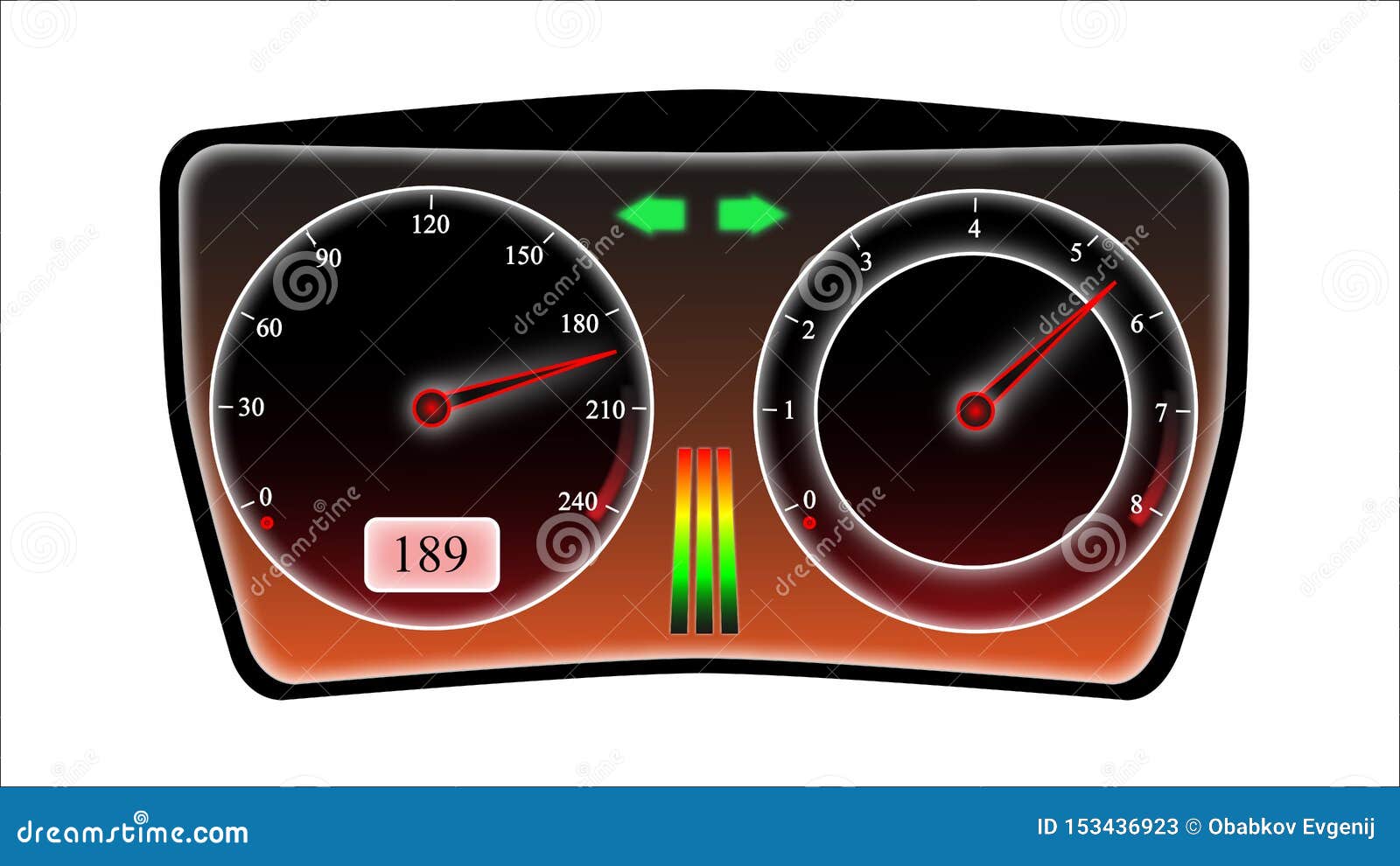 Drawn speed. Car dashboard stock vector. Illustration of enthusiasm ...