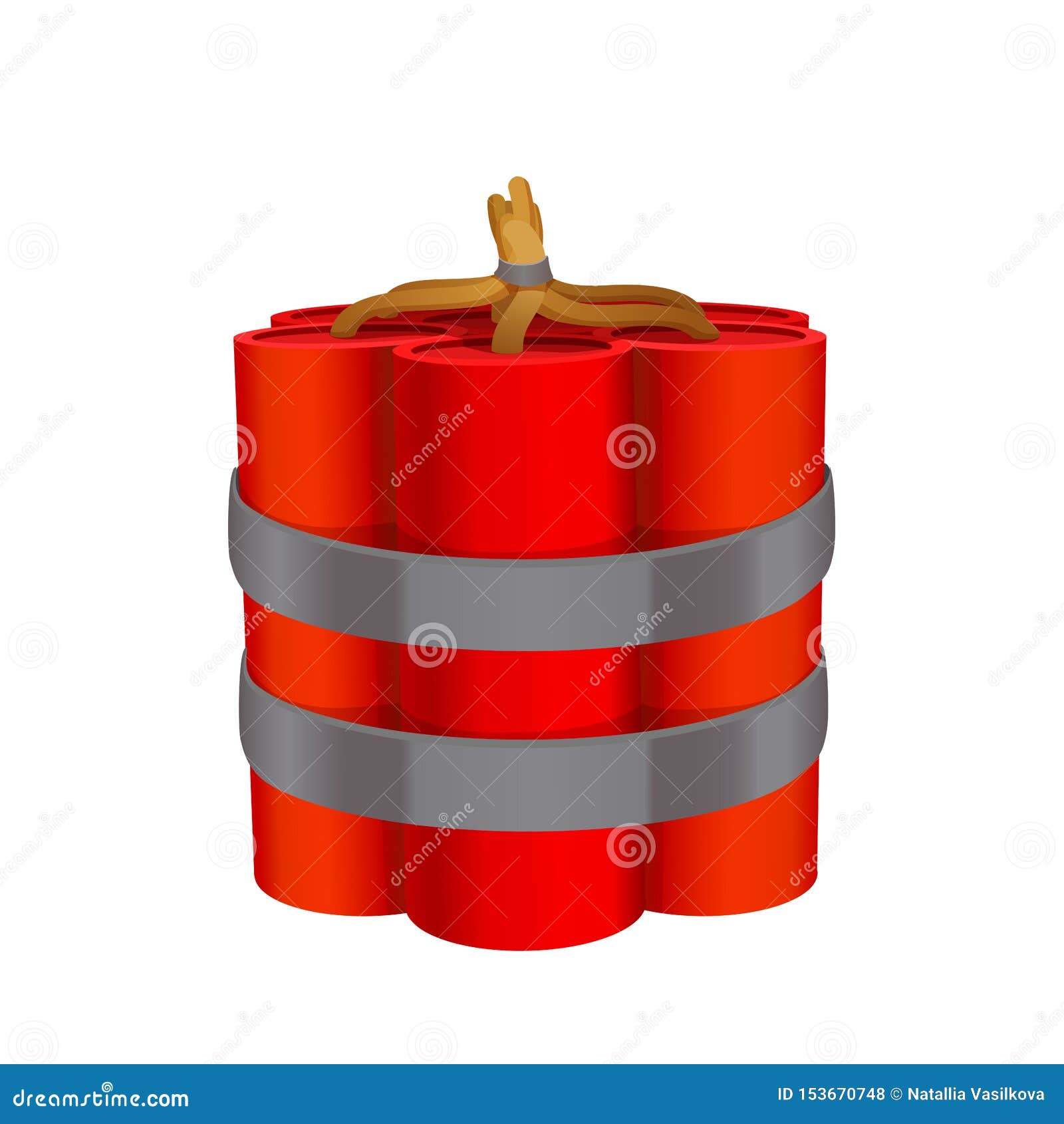 Cartoon Dynamite In Wooden Box With Burning Wick For Games ...