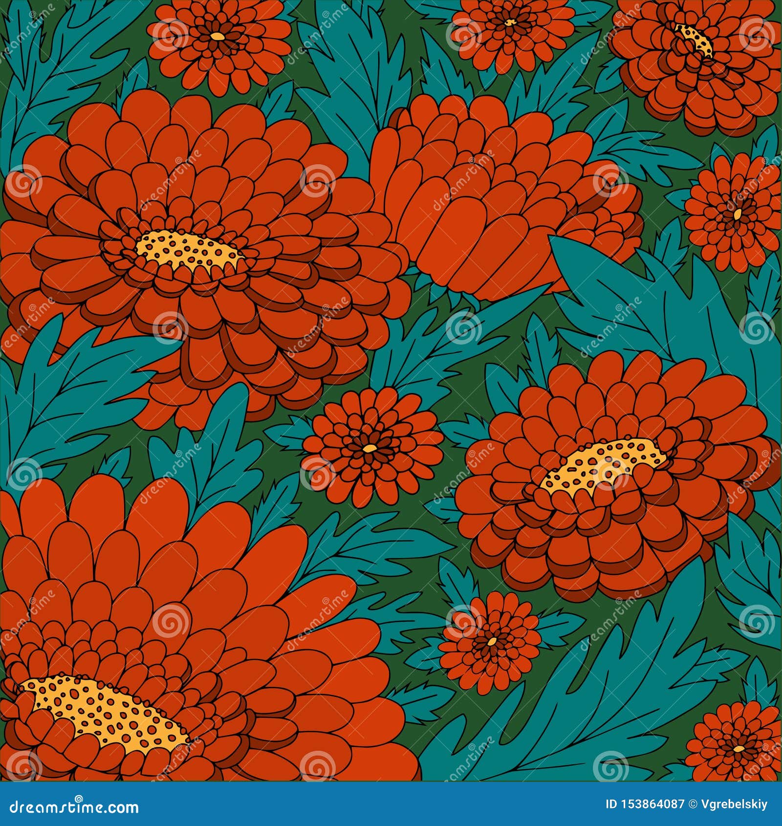 Flower Texture. Color Image of Buds, Flowers, Stems and Leaves Stock ...