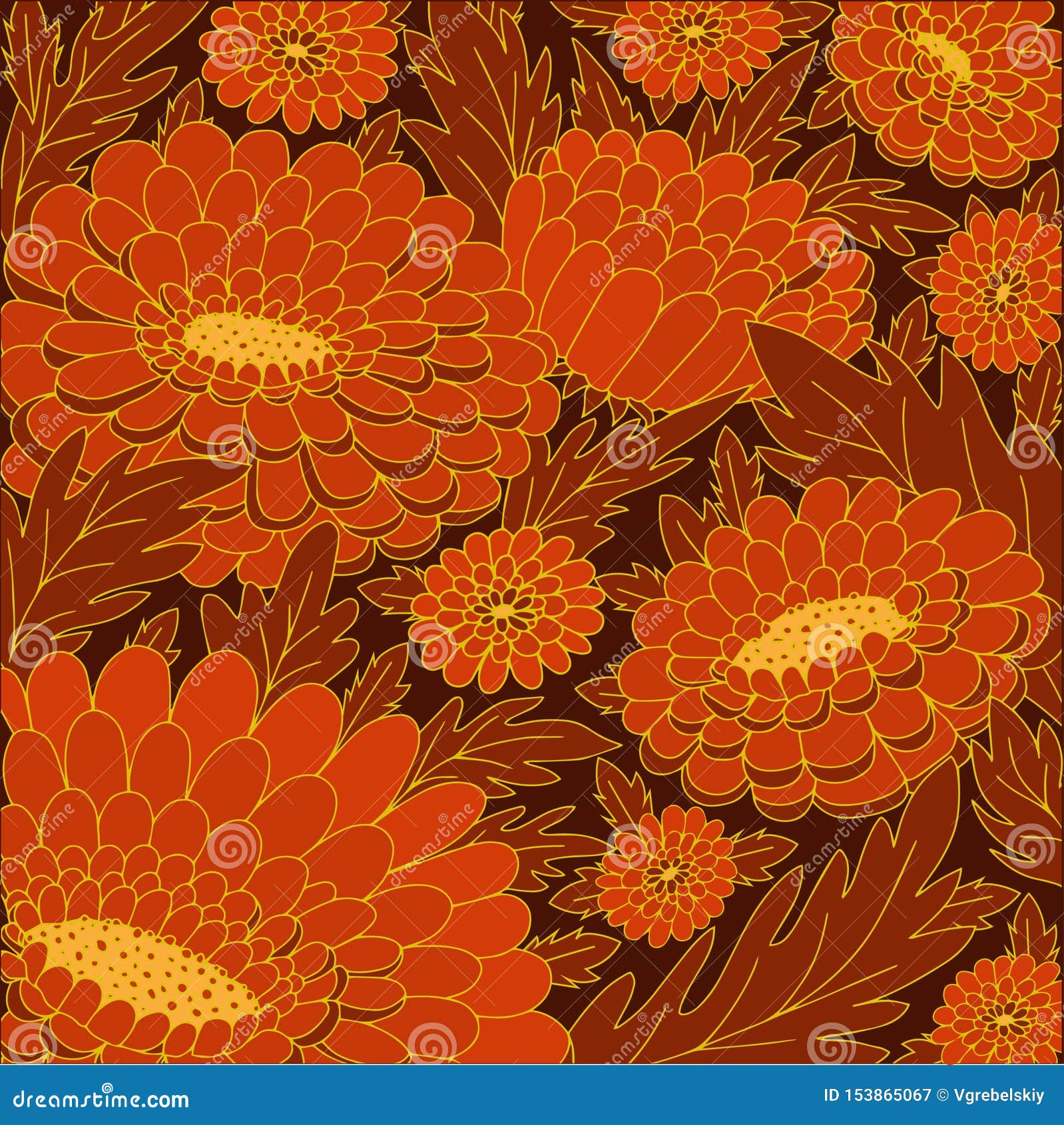 Flower Texture. Color Image of Buds, Flowers, Stems and Leaves Stock ...