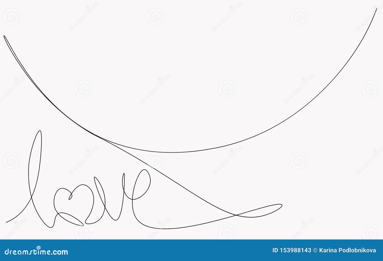 Love Letter Text One Line Drawing, Valentines Day Card Vector Stock ...