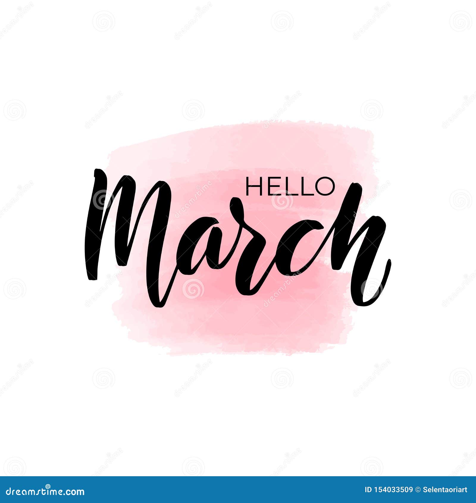 Lettering hello March stock vector. Illustration of font - 154033509