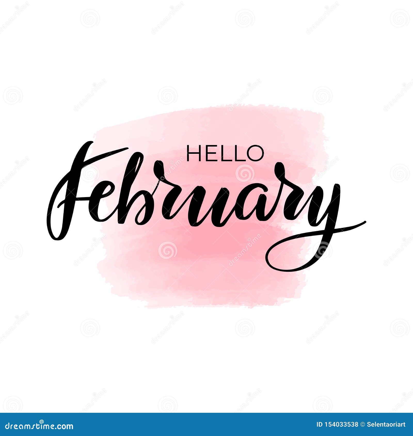 Lettering hello February stock vector. Illustration of font - 154033538