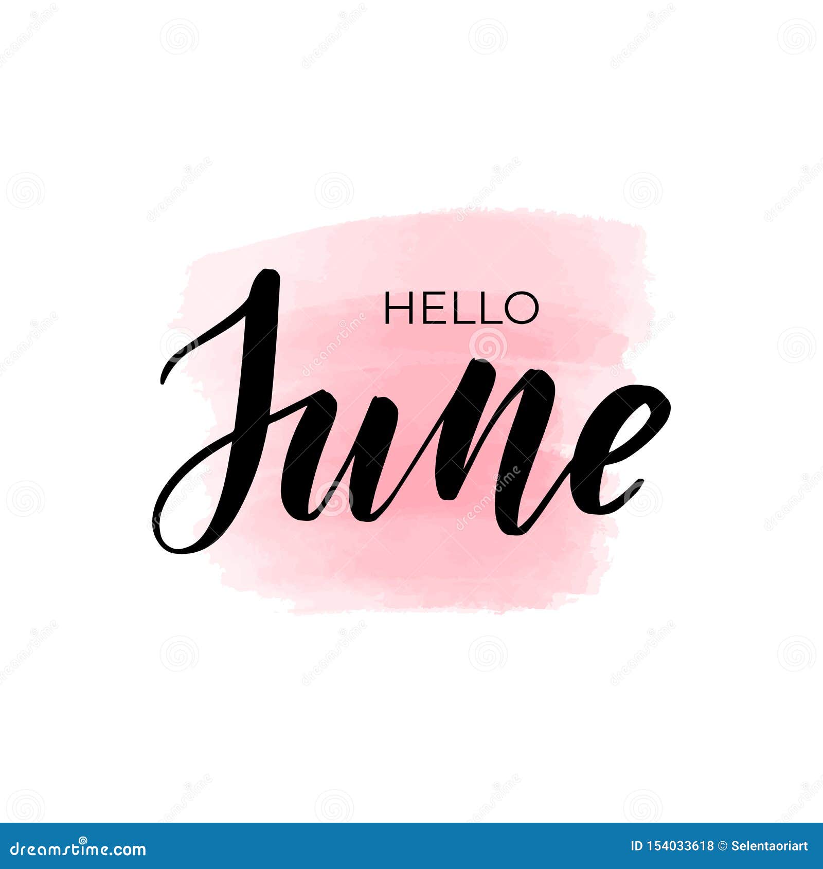 Lettering hello June stock vector. Illustration of label - 154033618