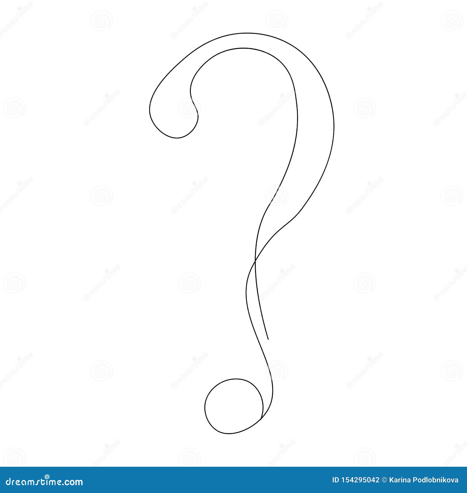 Question Mark One Line Drawing, Vector Stock Vector - Illustration of ...
